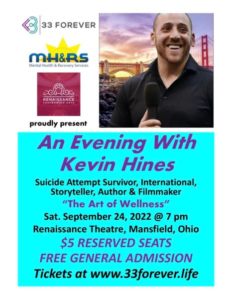 An Evening with Kevin Hines Renaissance Theatre Mansfield Ohio | Mental ...